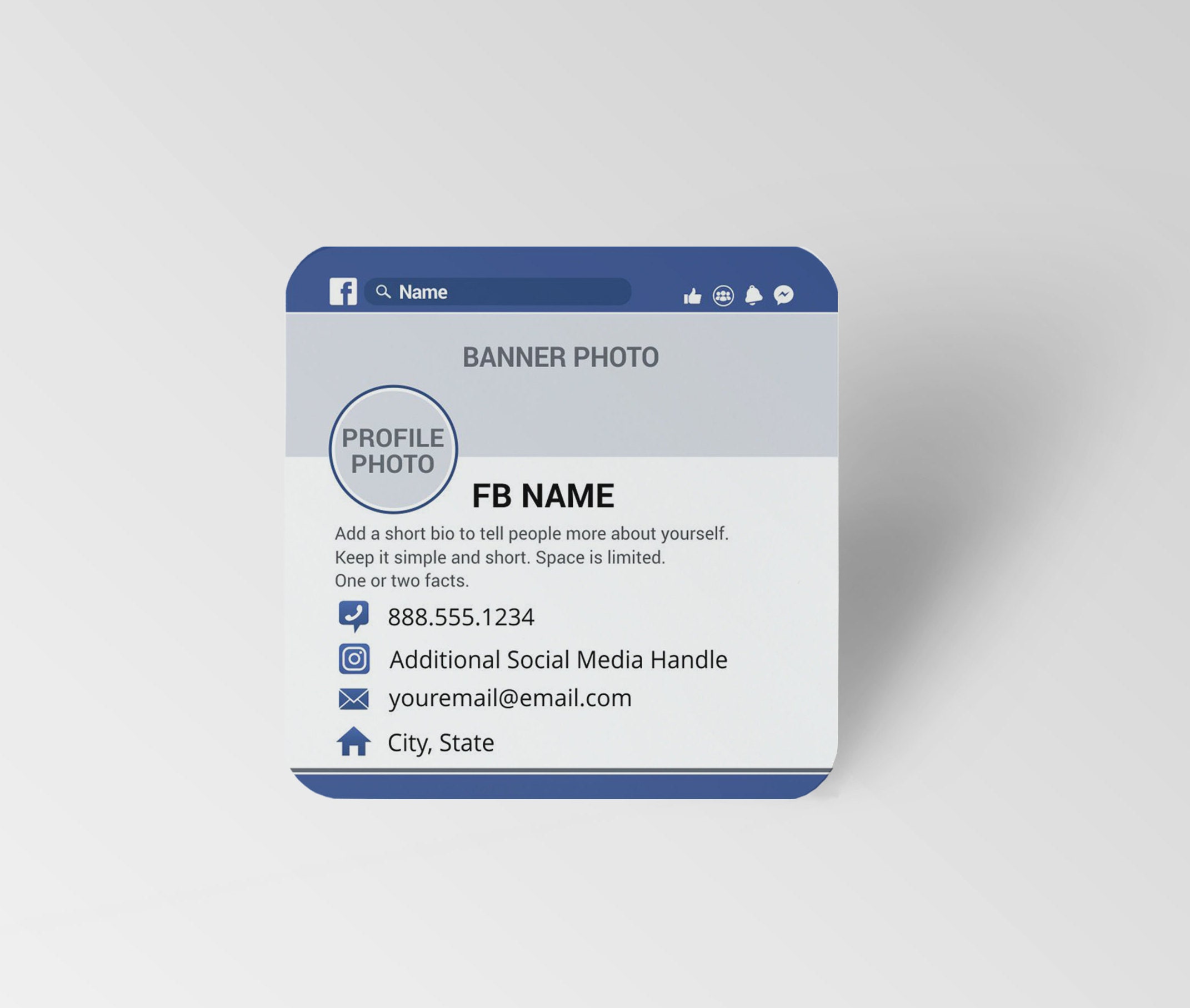 Facebook Social Media Cards Custom Business Cards Mommy | Etsy