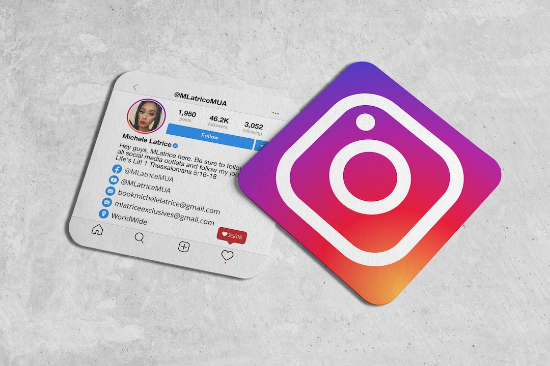Instagram Business Cards: Mini Square Calling Card, Social Media ...