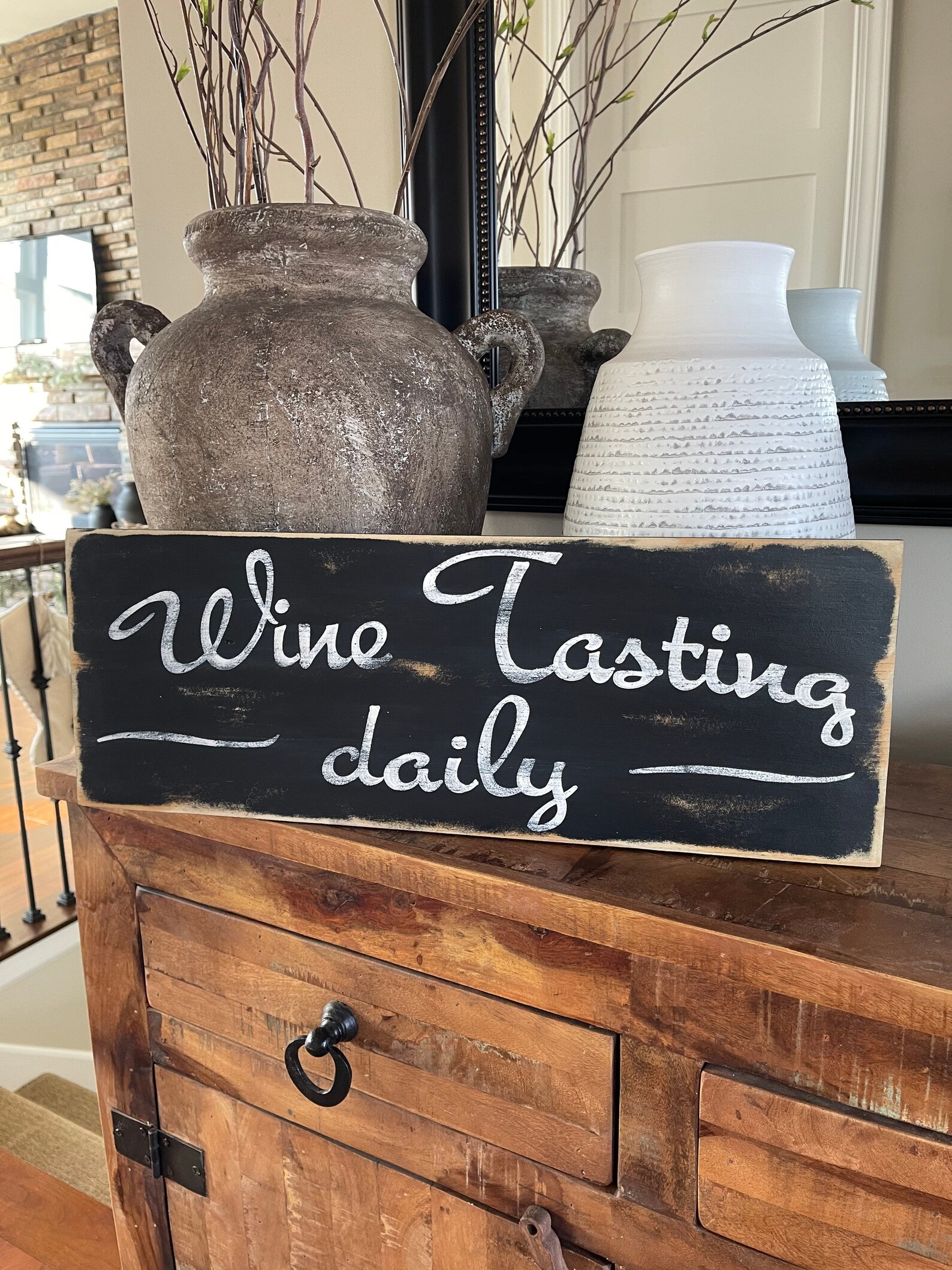 Wine Tasting Daily Sign. Hand Painted Wood Sign/ Wine Lover - Etsy