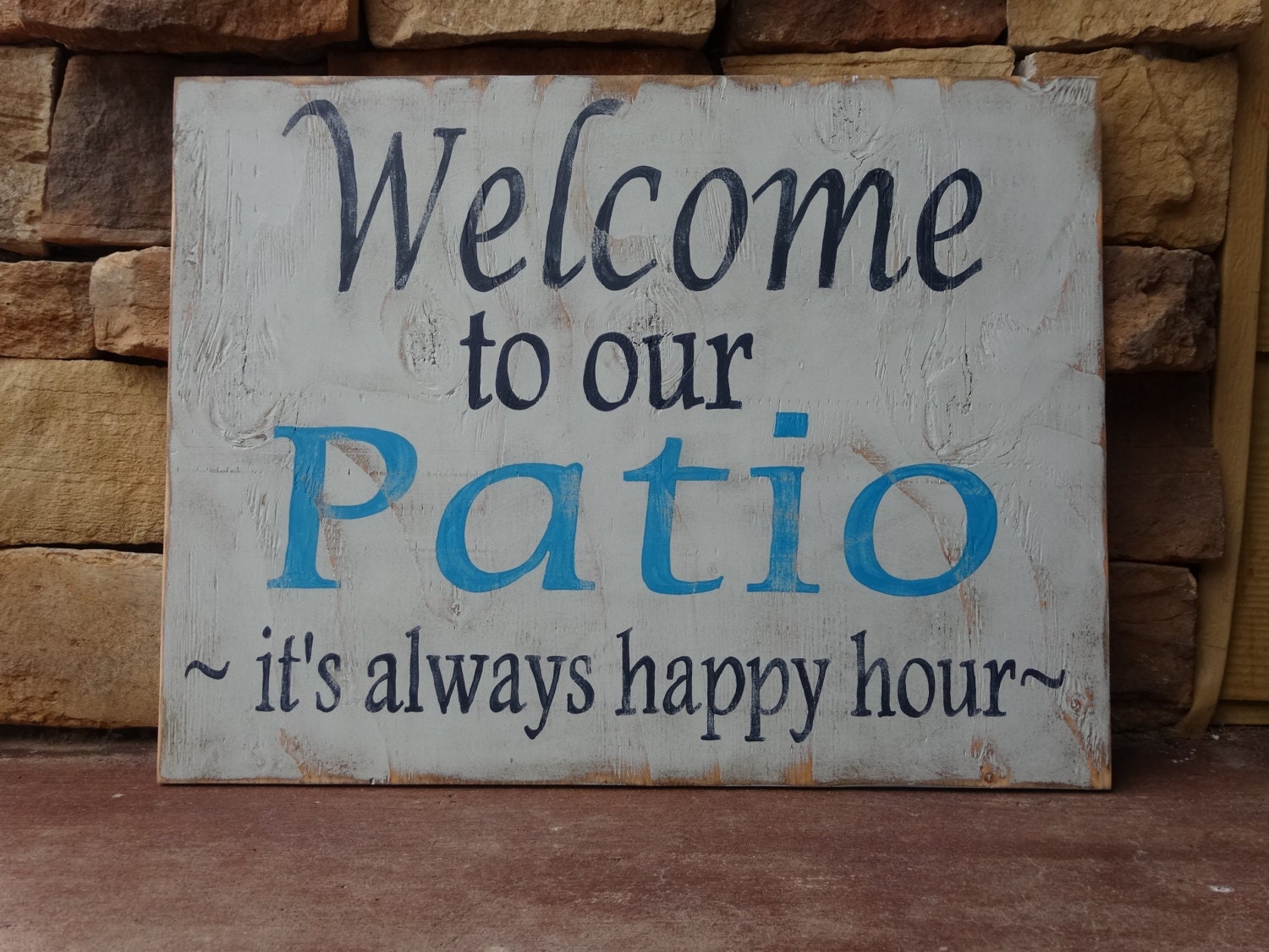 Home & Living Ornaments & Accents Welcome to our Porch Patio Signs Wood ...