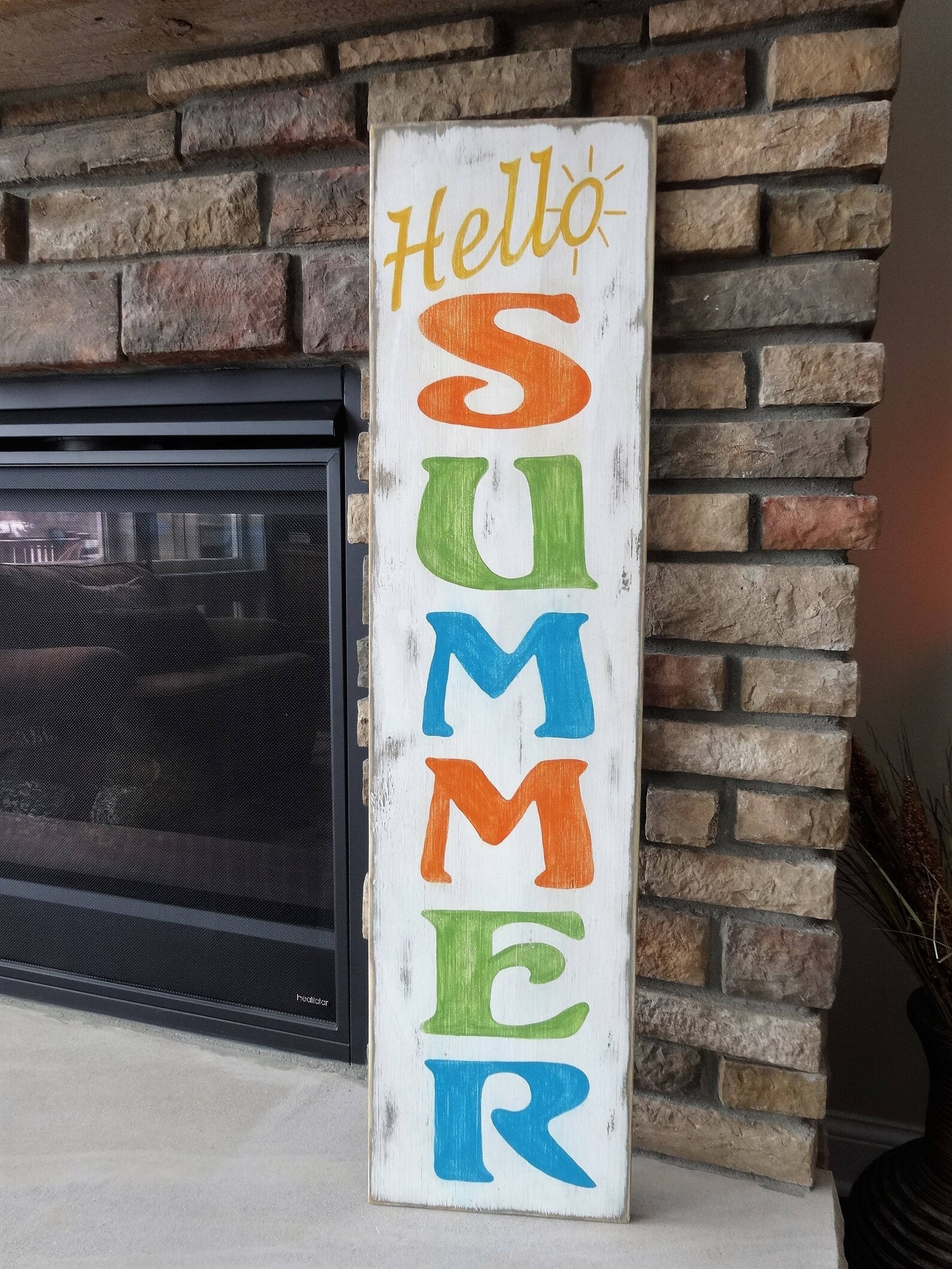 Hello Summer Sign Summer Sign Summer Vertical Sign Front Etsy