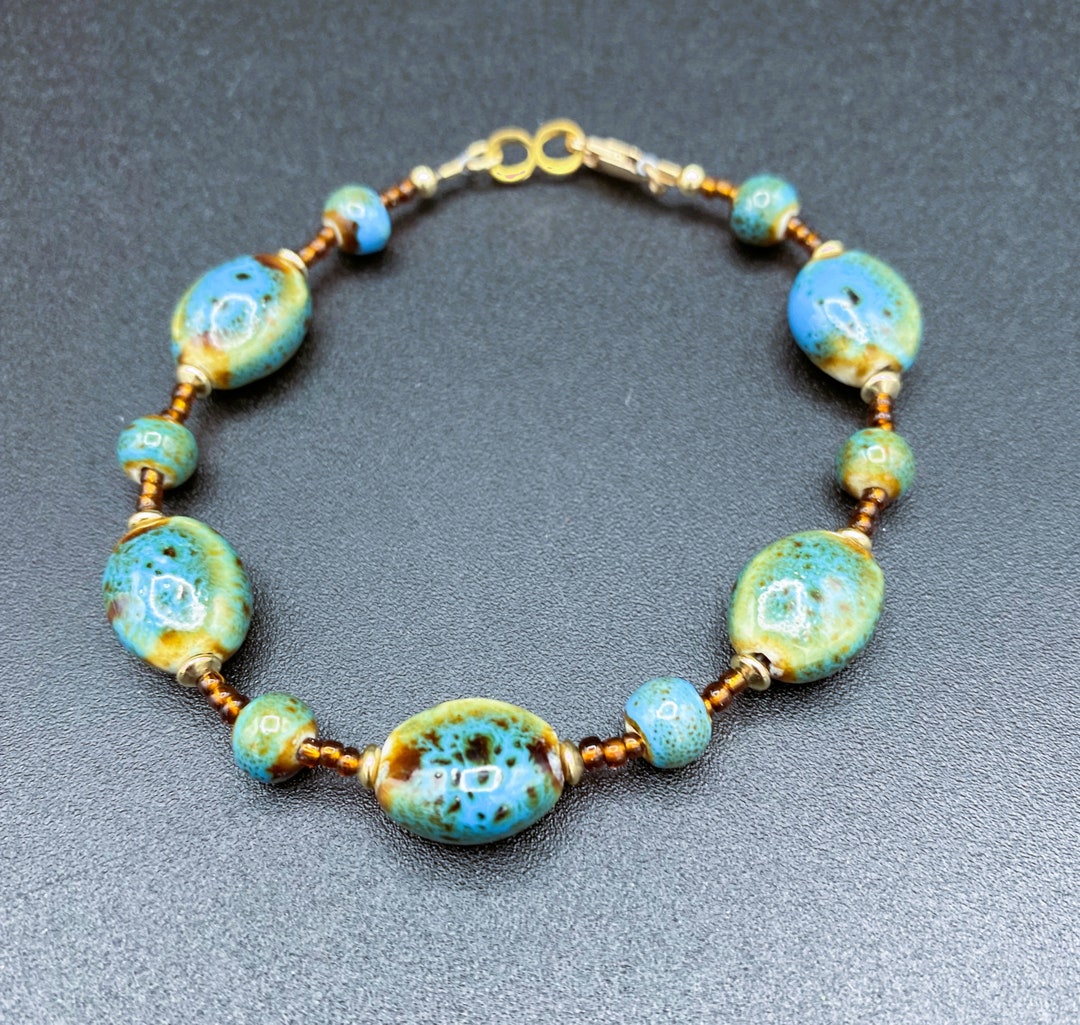 Chinese Ceramic Bracelet Blue Ceramic Bracelet Blue Oval - Etsy