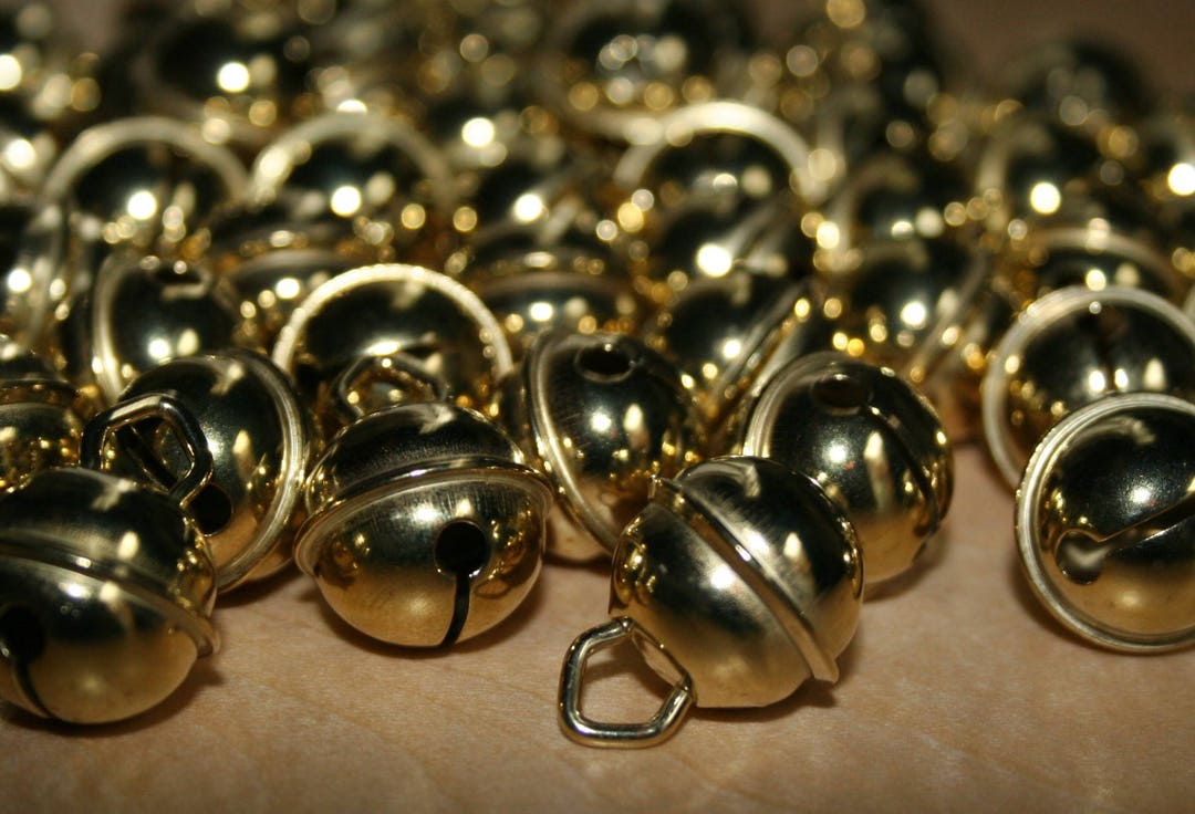 Gold Bells With Handle 19 Mm - Etsy