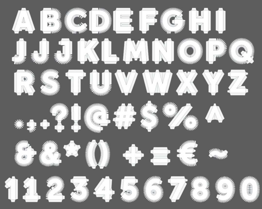 MASTER-SET (all Alphabet, Numbers, Punctuation) - 18'' 3D Digital ...