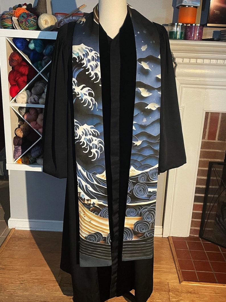 Great Waves Papercraft Style Baptism Clergy Stole - Etsy