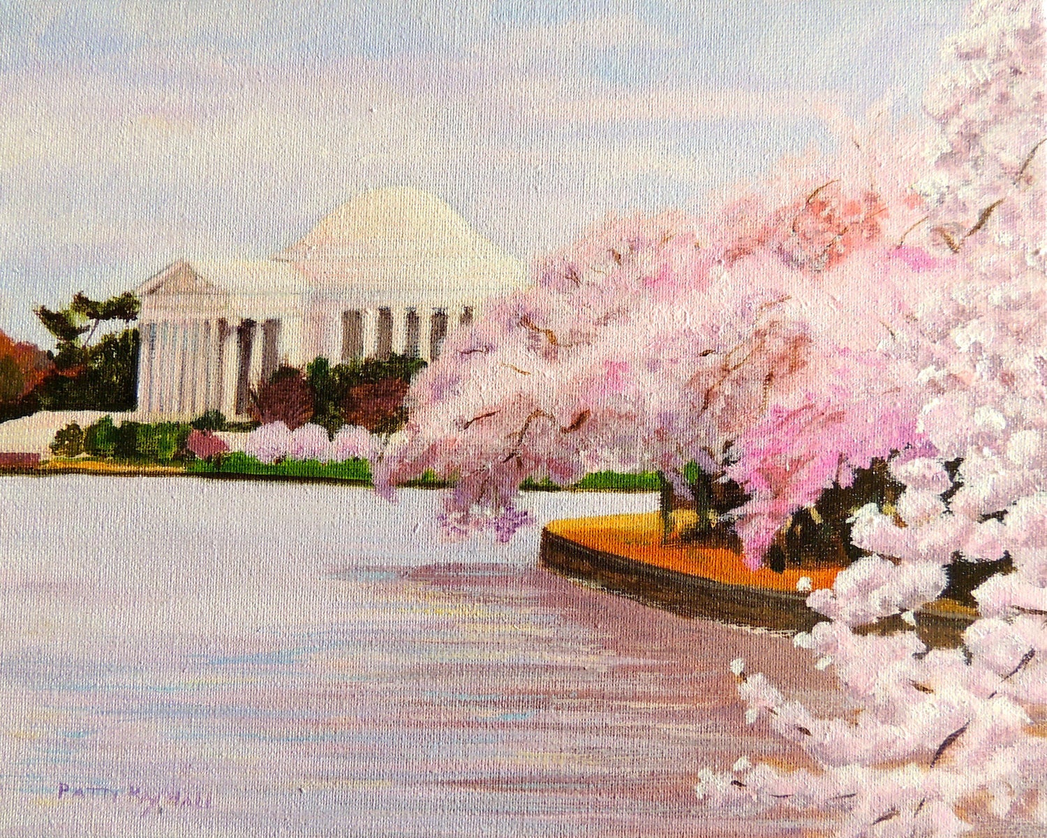Washington DC painting Cherry Blossom DC DC Art cherry | Etsy