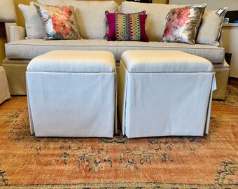 Skirted Ottoman - Etsy