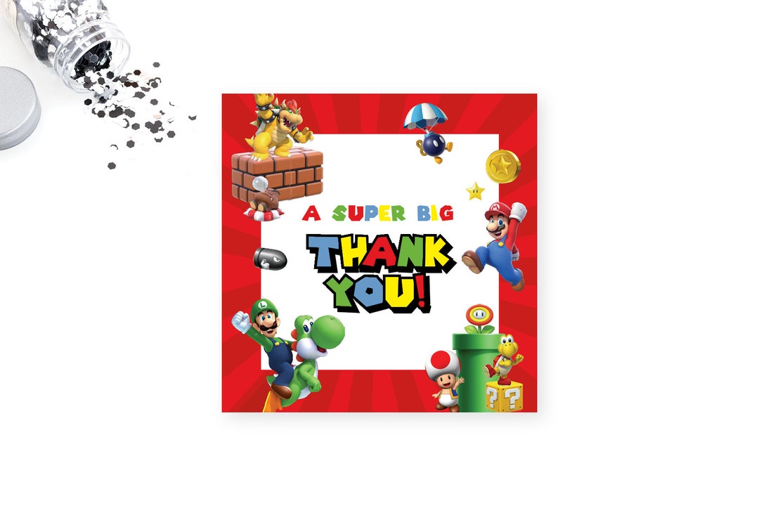 Super Mario Thank You Tag Digital Download - Etsy