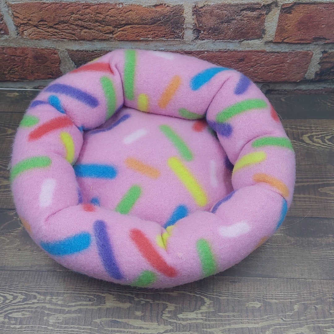 Small Donut Bed , Cuddle Bed, Snuggle Bed , Pink Sprinkles Fleece ...