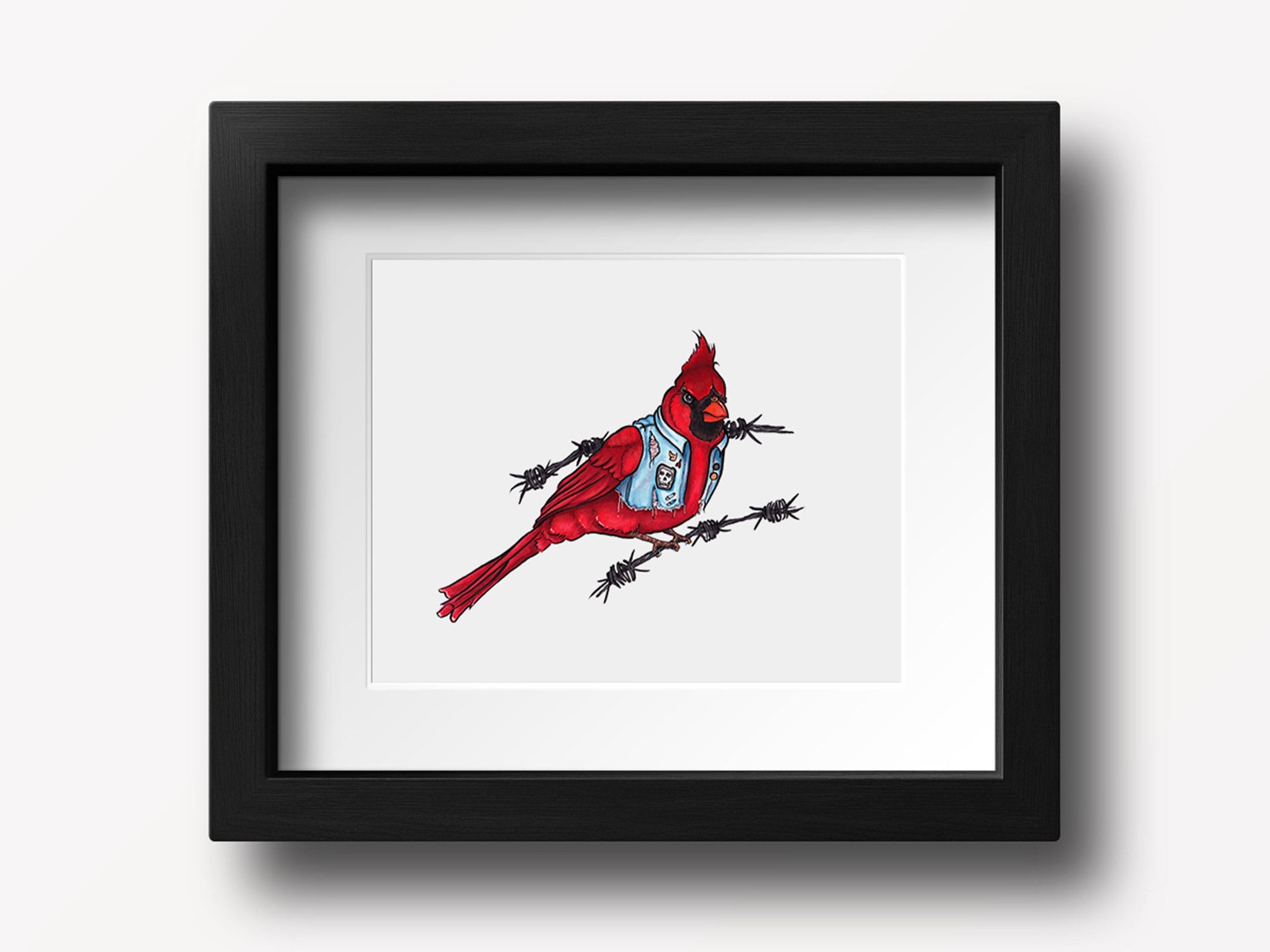 Punk Rock Cardinal Art Print / Funny Bird Illustration / Bird | Etsy