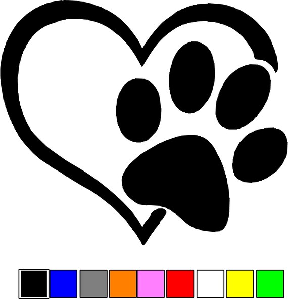 Heart Paw Print Vinyl Decal for Car Windows Laptops and Other | Etsy