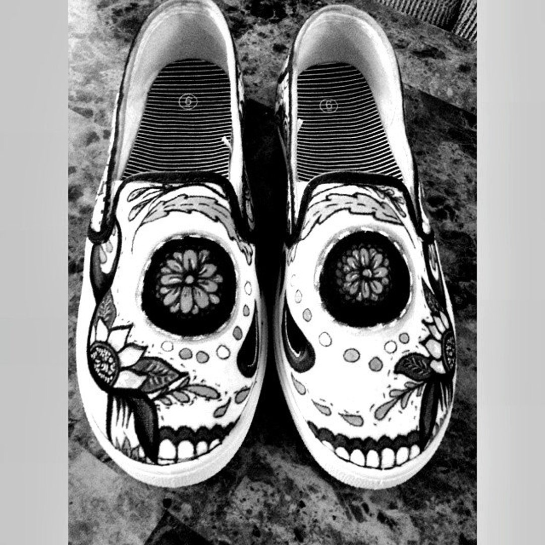 Custom Sugar Skull Shoes! - Etsy