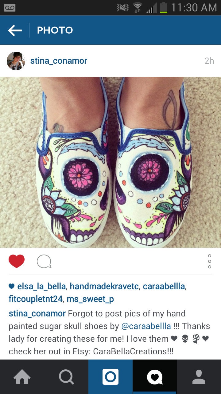 Custom Sugar Skull Shoes - Etsy