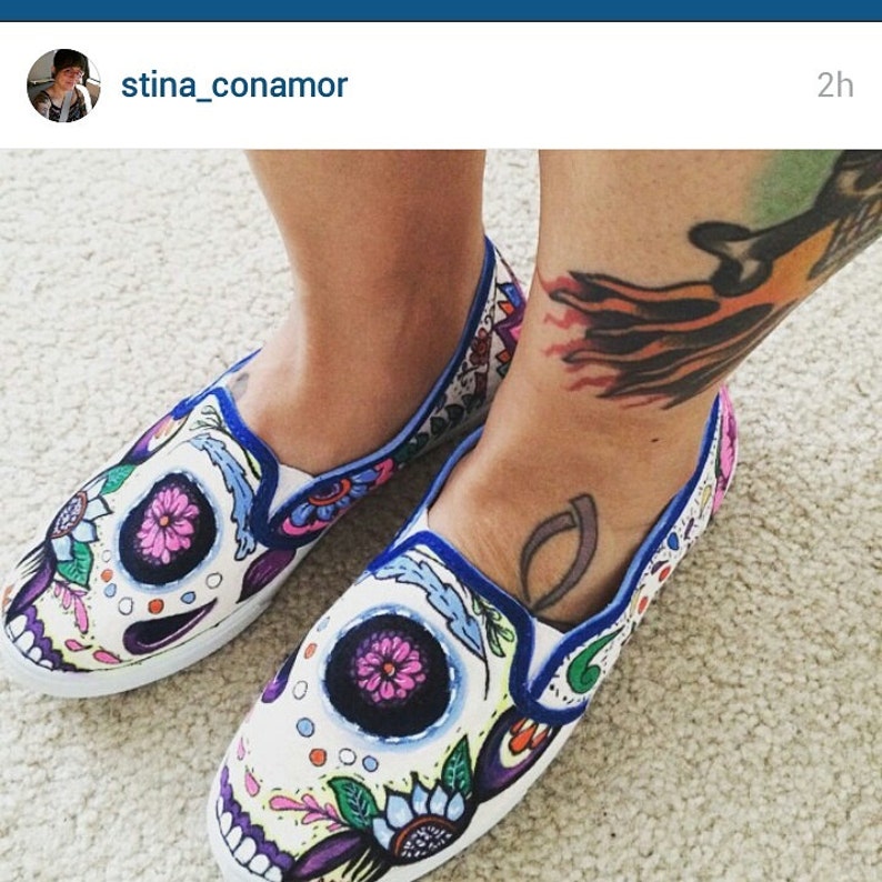 Custom Sugar Skull Shoes! - Etsy