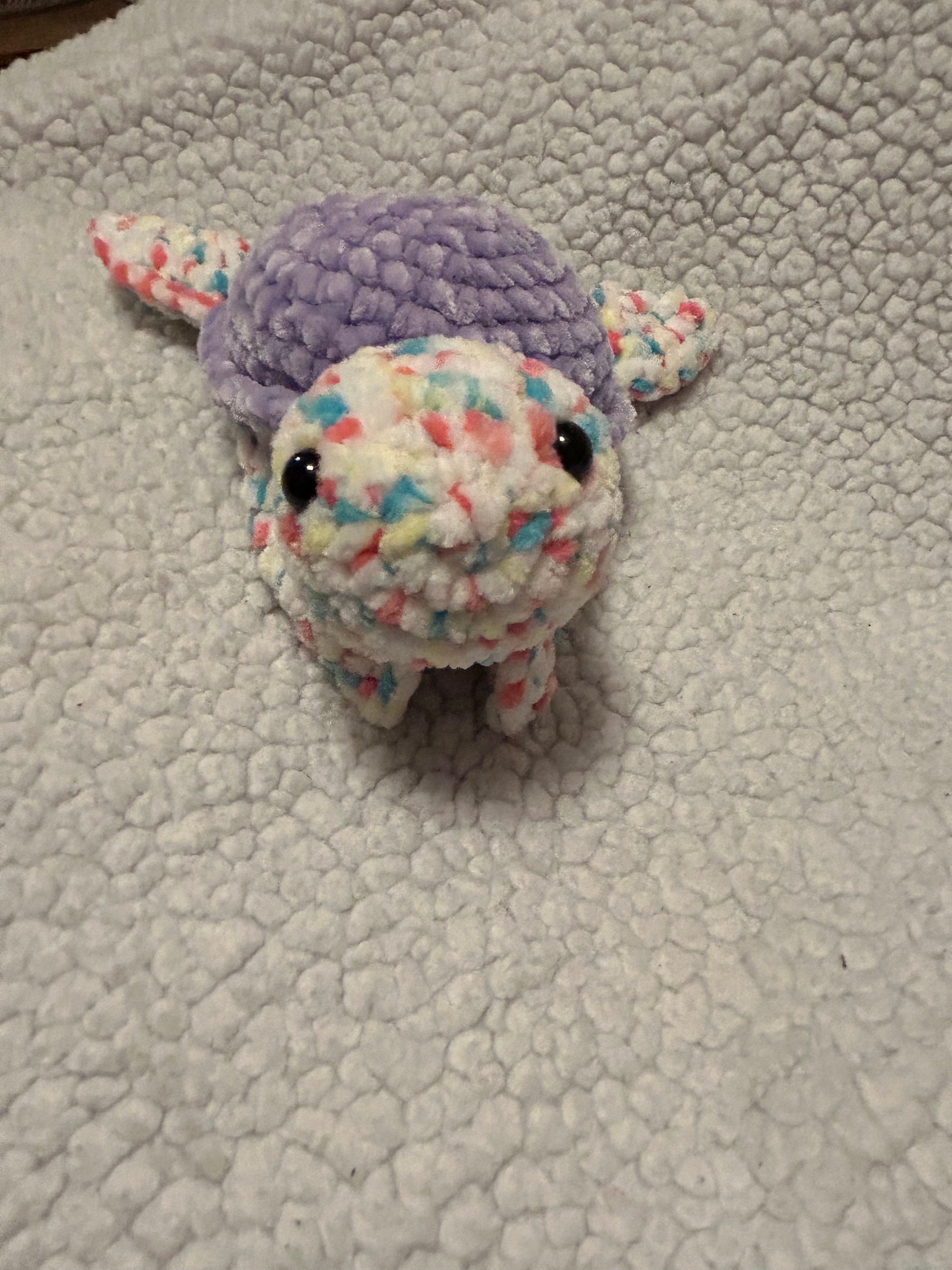 Crochet Turtle, Crochet Sea Turtle, Fred the Sea Turtle, Rainbow Sea ...