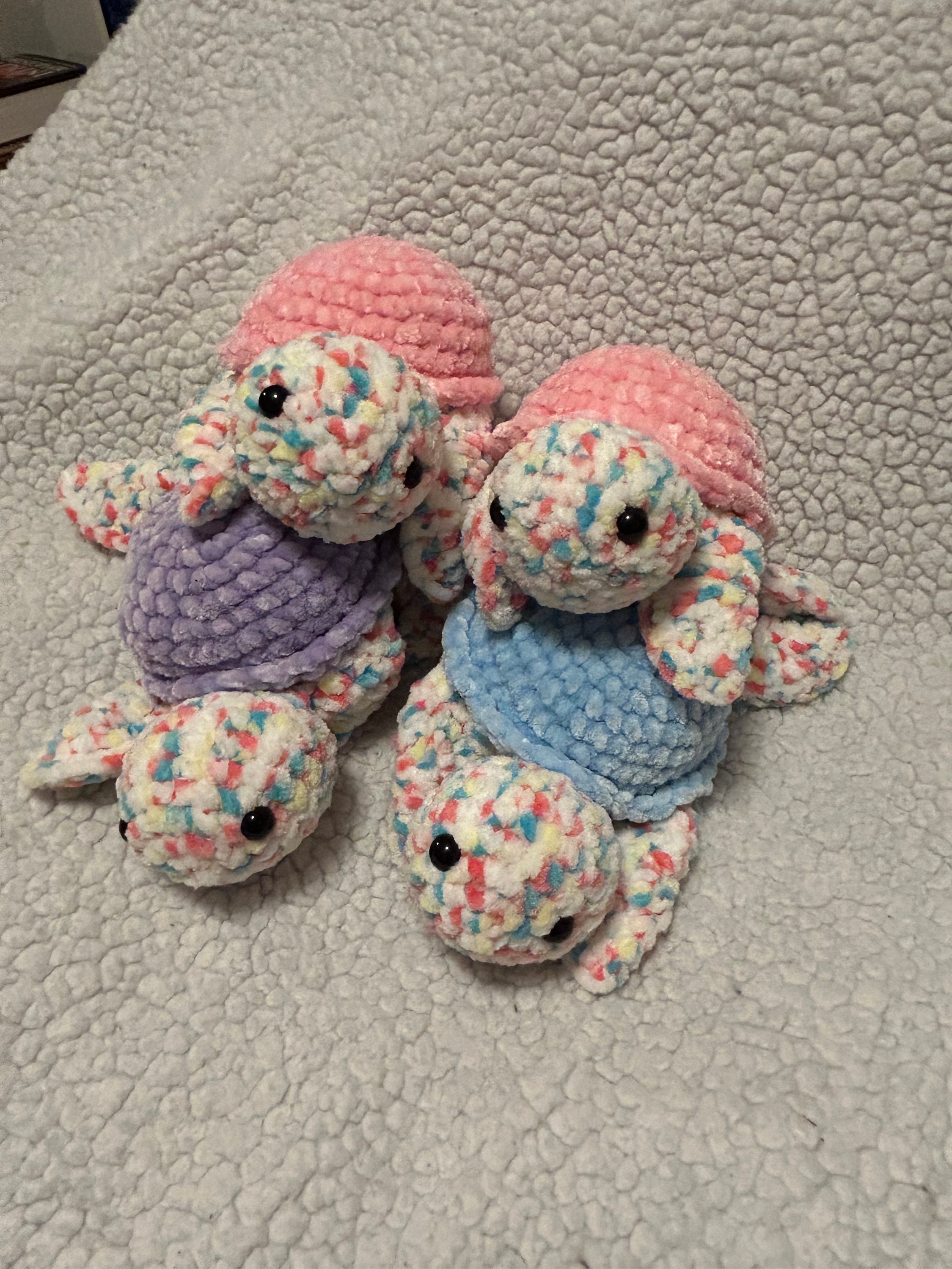 Crochet Turtle, Crochet Sea Turtle, Fred the Sea Turtle, Rainbow Sea ...