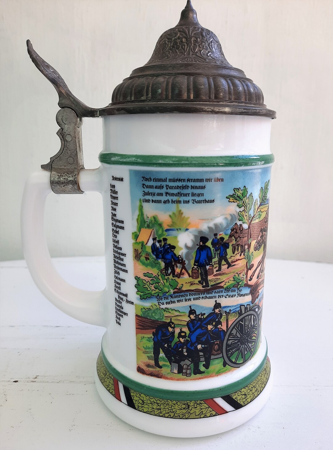Vintage BMF Milk Glass Beer Stein - Etsy