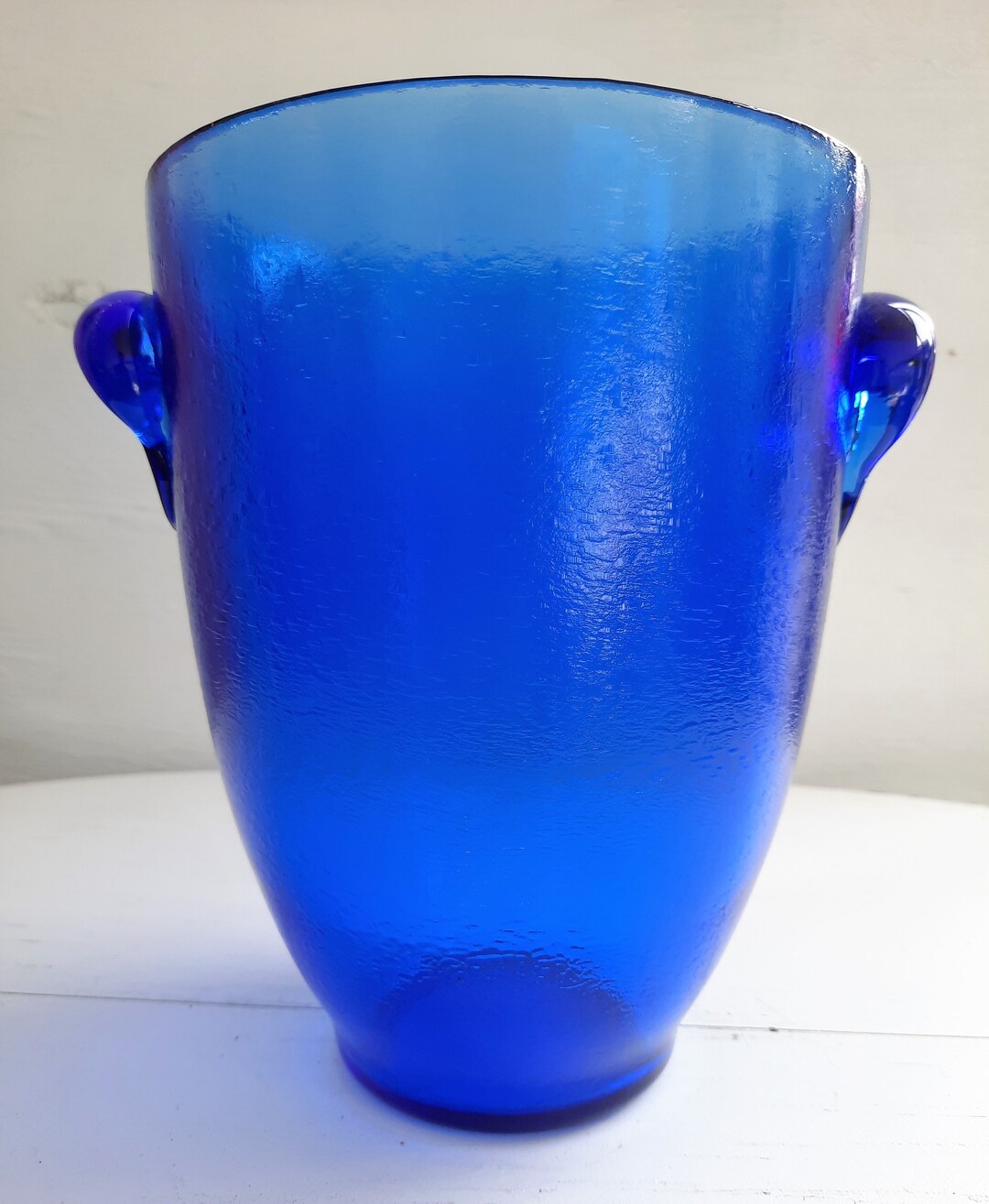 Cobalt Blue Glass Ice Bucket - Etsy