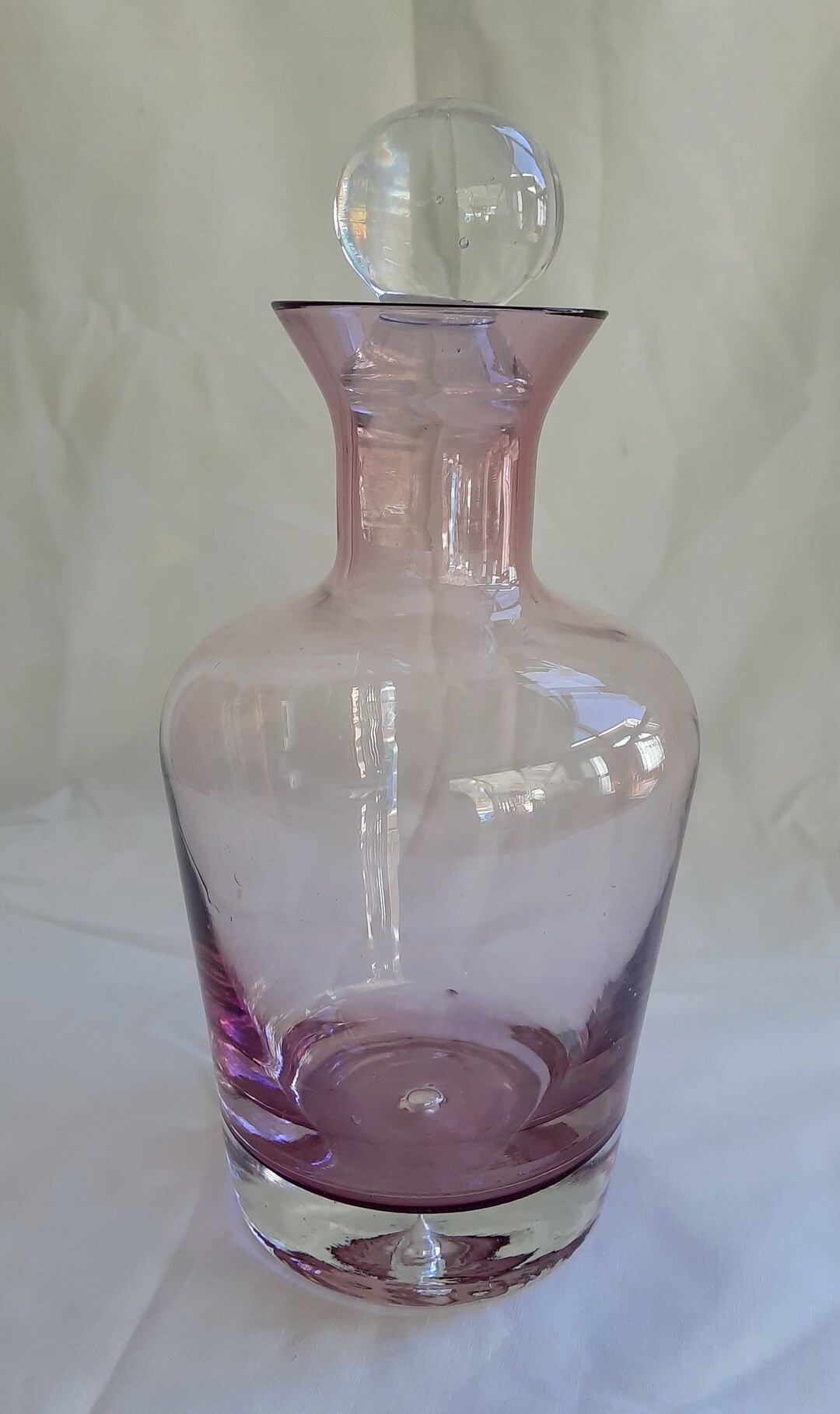 Vintage Amethyst Glass Decanter With Glass Ball Stopper - Etsy