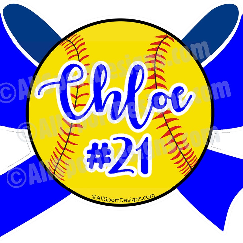 Softball Car Decal - Etsy