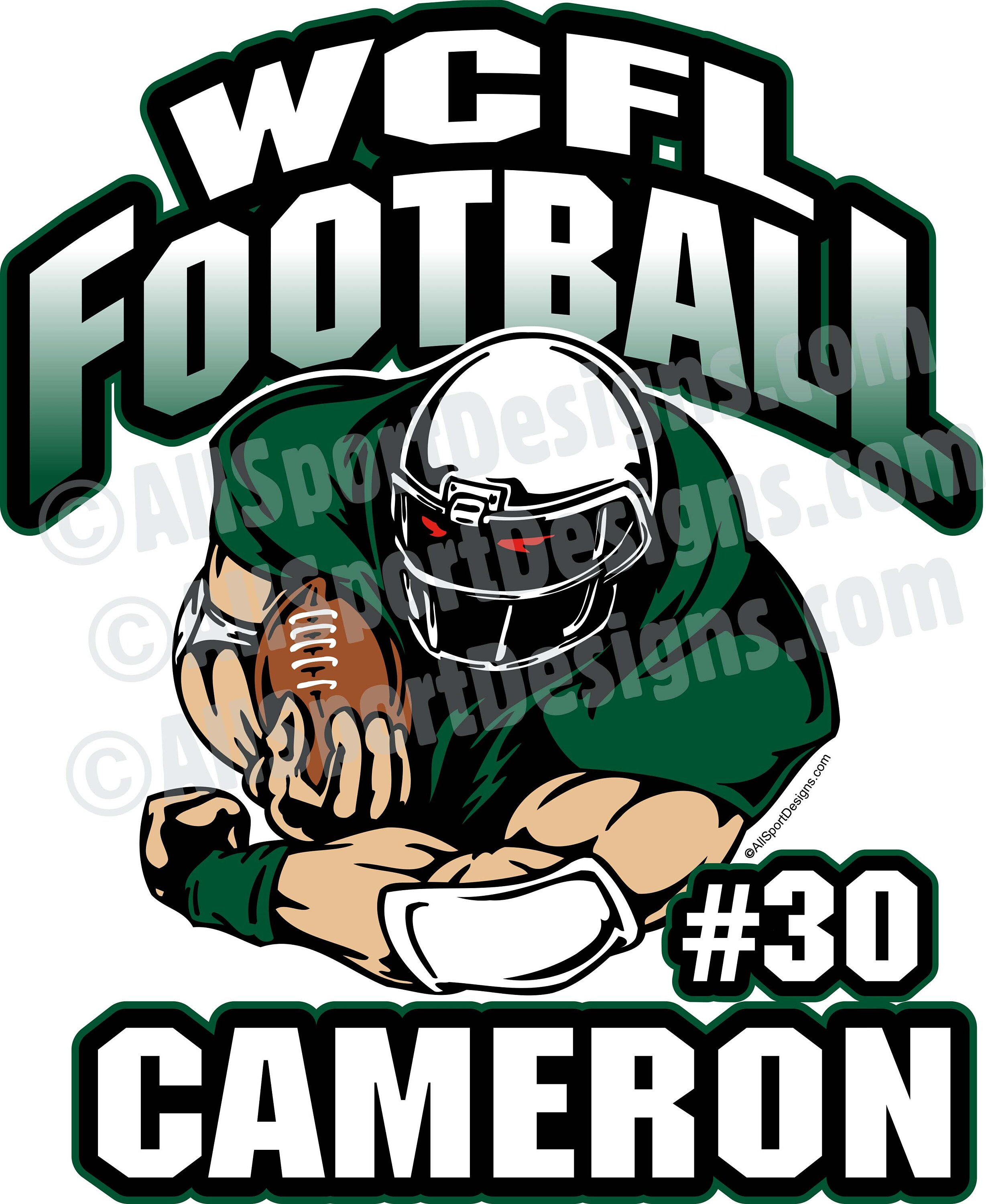Personalized Football Car Decal / Custom Football Magnet / Football Car ...