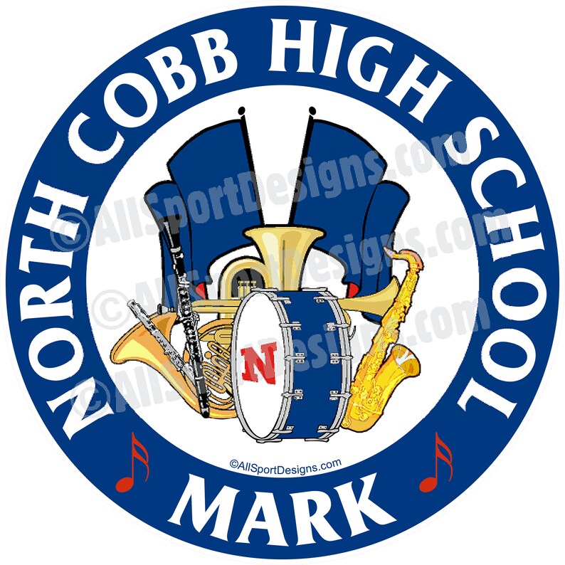 Custom Band Car Decal: School Team Stickers & Magnets - Etsy