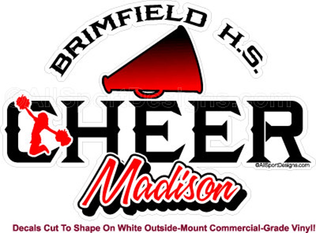 Personalized Cheerleading Car Decals / Cheerleader Stickers / Cheer ...