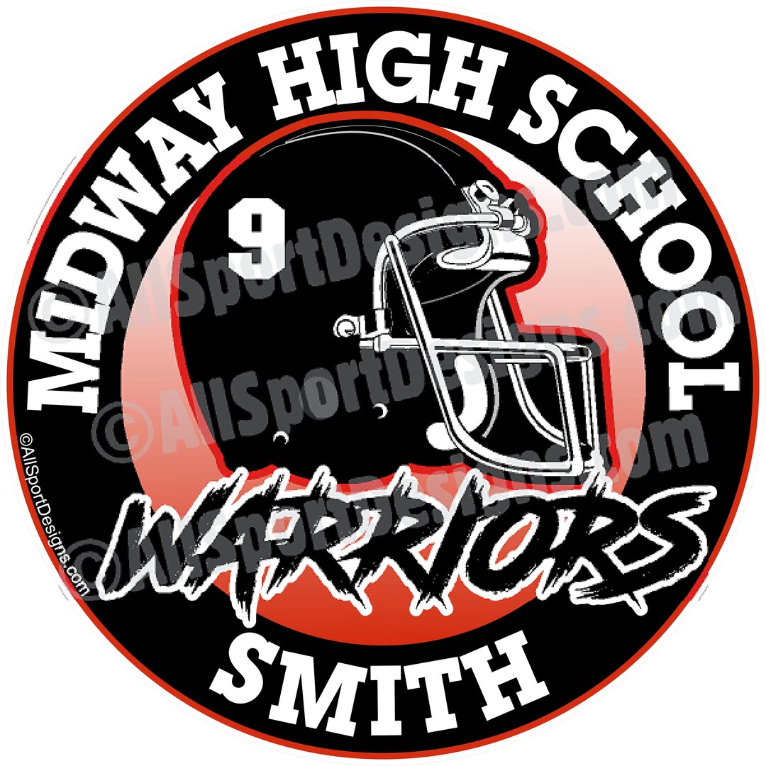Personalized Football Car Decal | Football Sticker | Football Custom ...