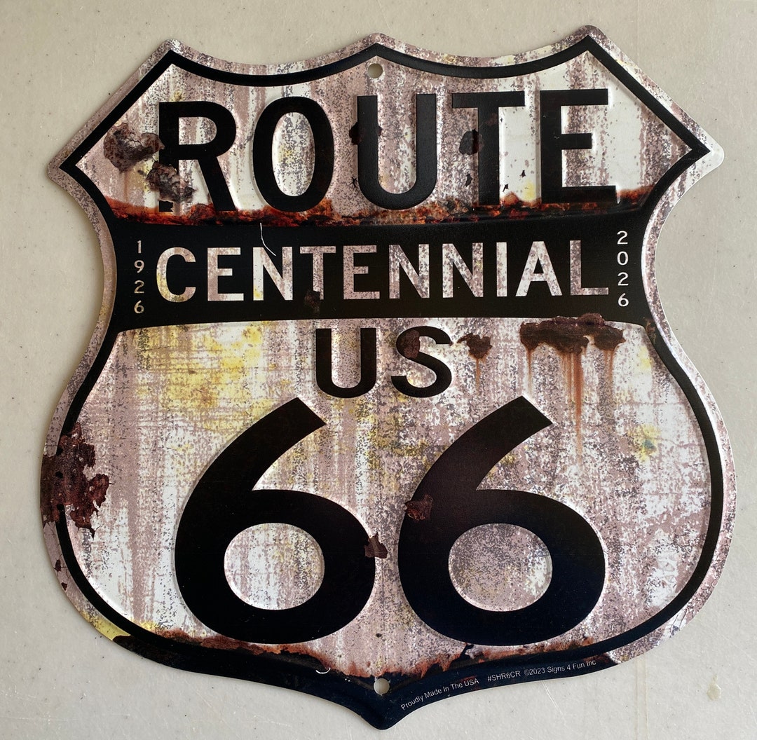 Route 66 Centennial 100th Shield - Vintage Tin Sign - Man Cave Garage ...