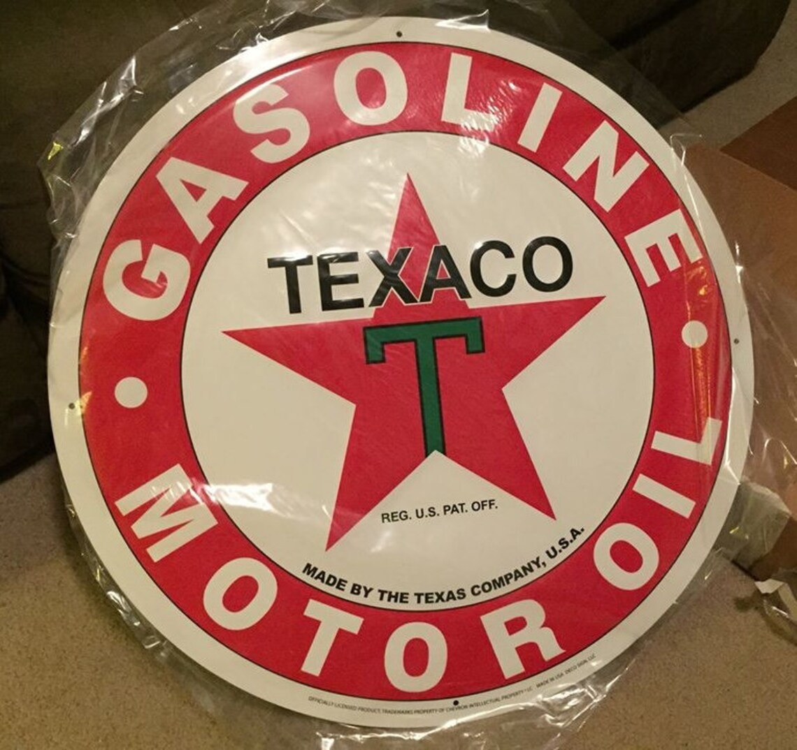 Huge 24 Embossed Texaco Metal Sign Vintage Garage Man Cave - Etsy