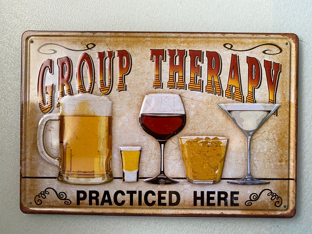 Group Therapy Practiced Here Vintage Tin Sign Man Cave - Etsy