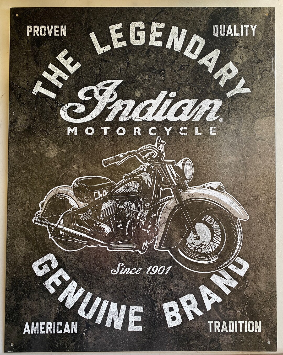 Legendary Indian Motorcycle Garage Vintage Tin Sign Man Cave Garage Art ...