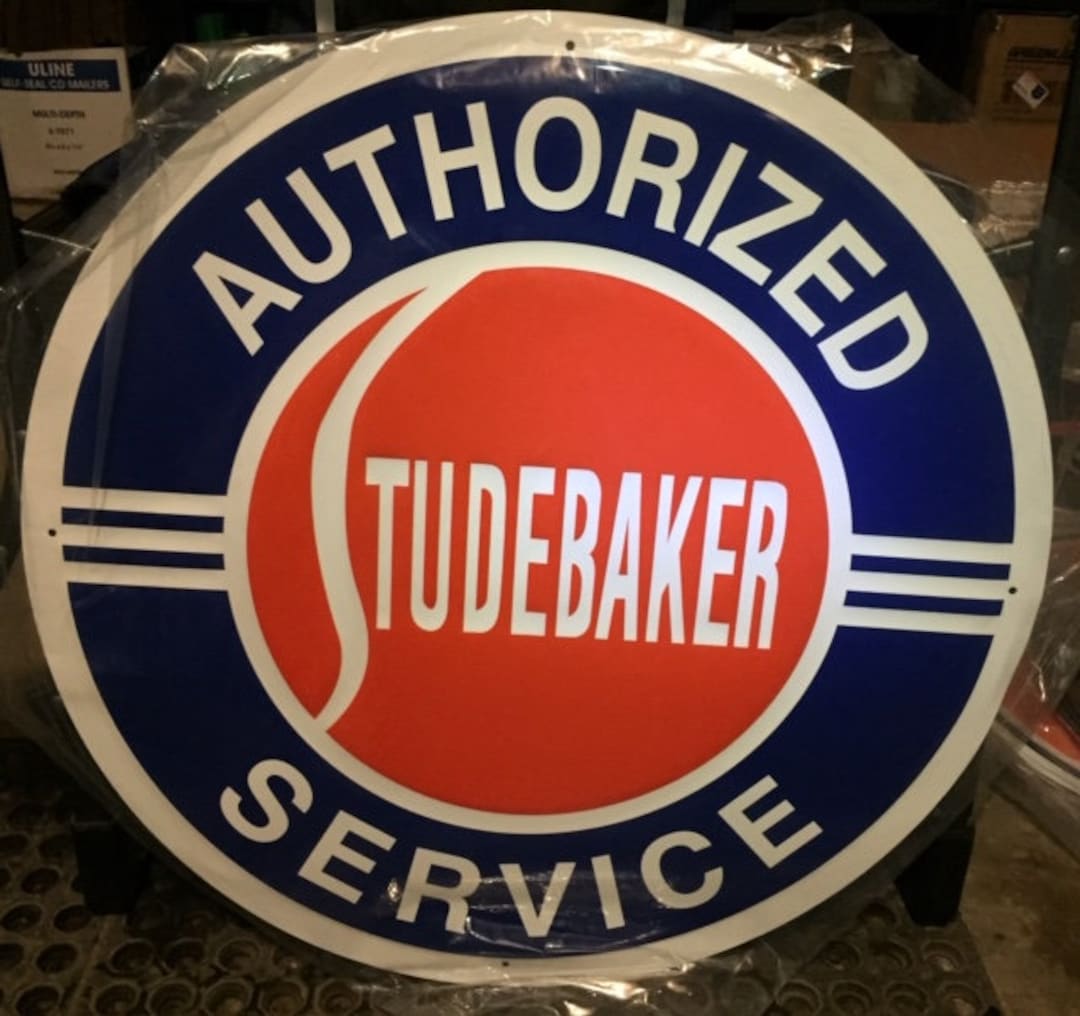 Huge 24” Authorized Studebaker Service Sign - Garage Vintage Tin Sign ...