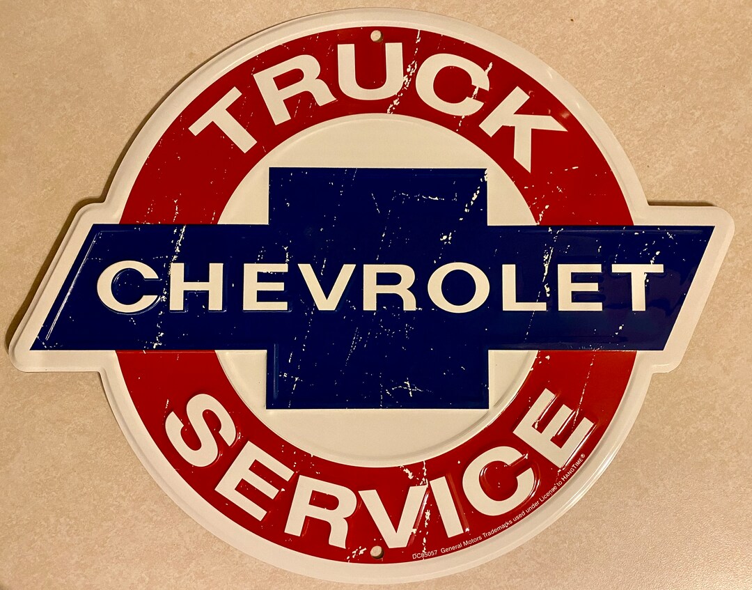 12” Chevrolet Truck Service - Garage Sign - Man Cave Garage Art - Etsy
