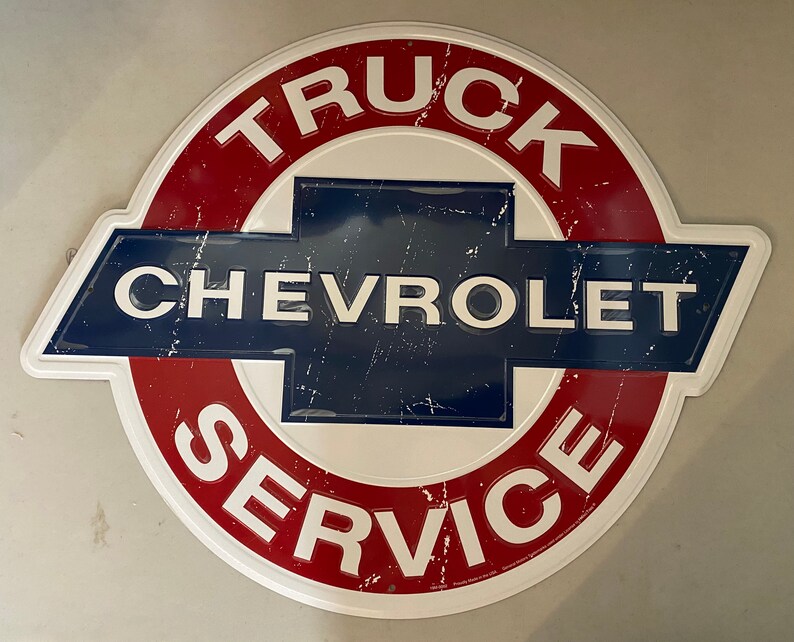 Huge 24 Chevrolet Truck Service Sign Garage Vintage Tin - Etsy