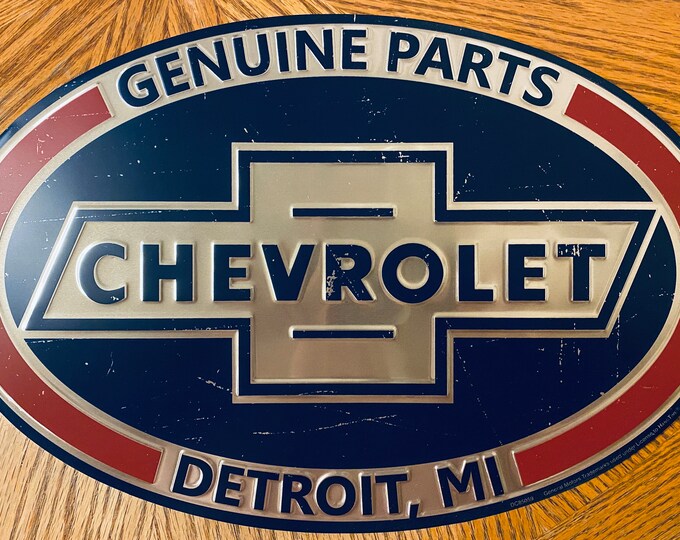 Chevrolet Genuine Parts Oval - Vintage Tin Signs - Man Cave Garage Art ...