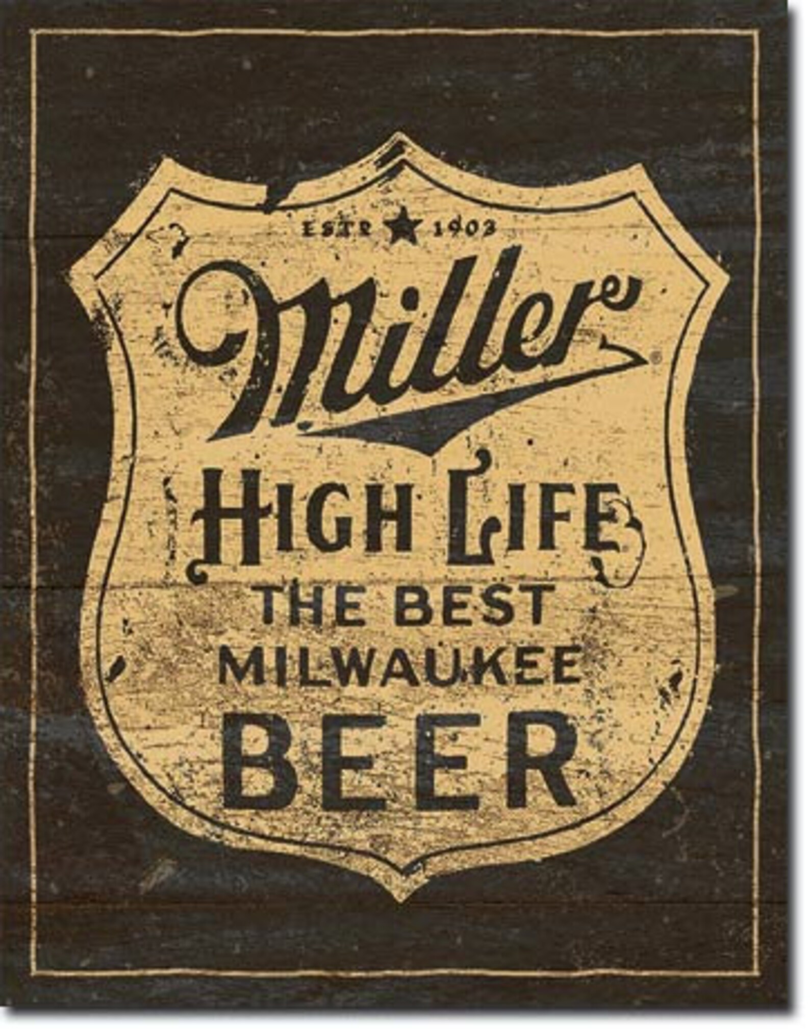 Miller High Life Beer Vintage Tin Sign Man Cave Garage Art | Etsy