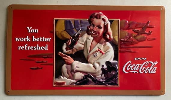 You Work Better Refreshed Drink Coca Cola Vintage Embossed | Etsy