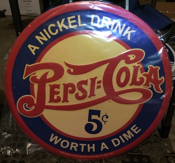 Huge 24 Pepsi Cola Sign Garage Vintage Tin Sign Man Cave | Etsy