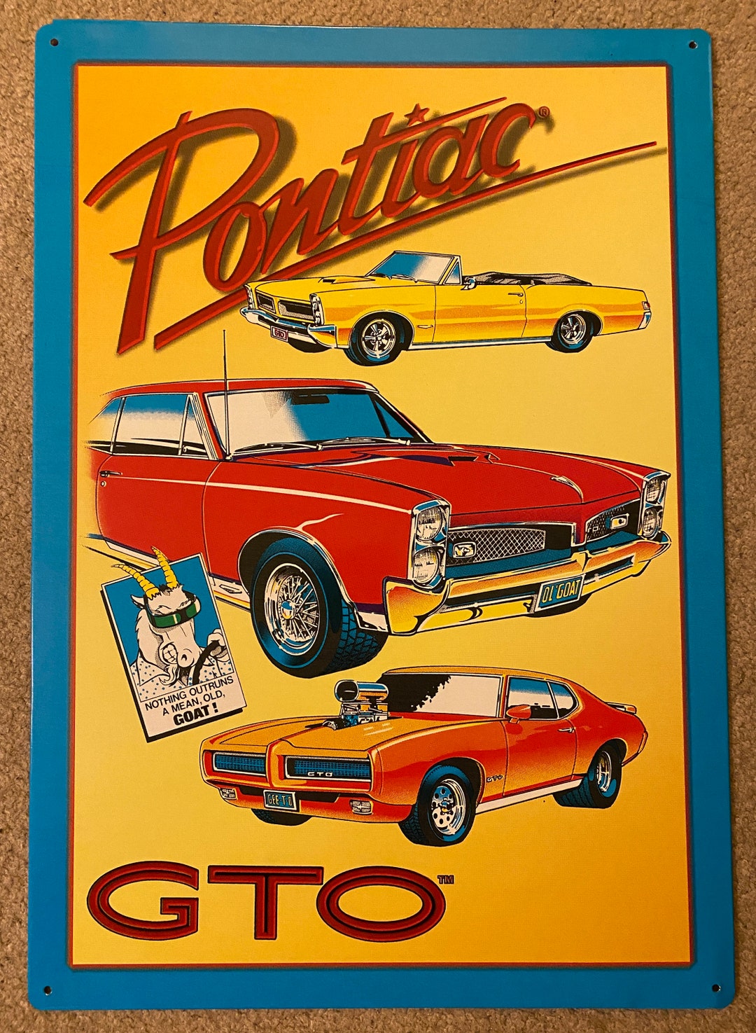 Pontiac GTO GM Vintage Tin Sign - Man Cave Garage Art - Etsy
