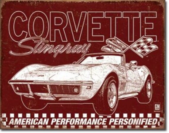 Chevrolet Corvette Stingray Sign Garage Vintage Tin Sign - Etsy Ireland