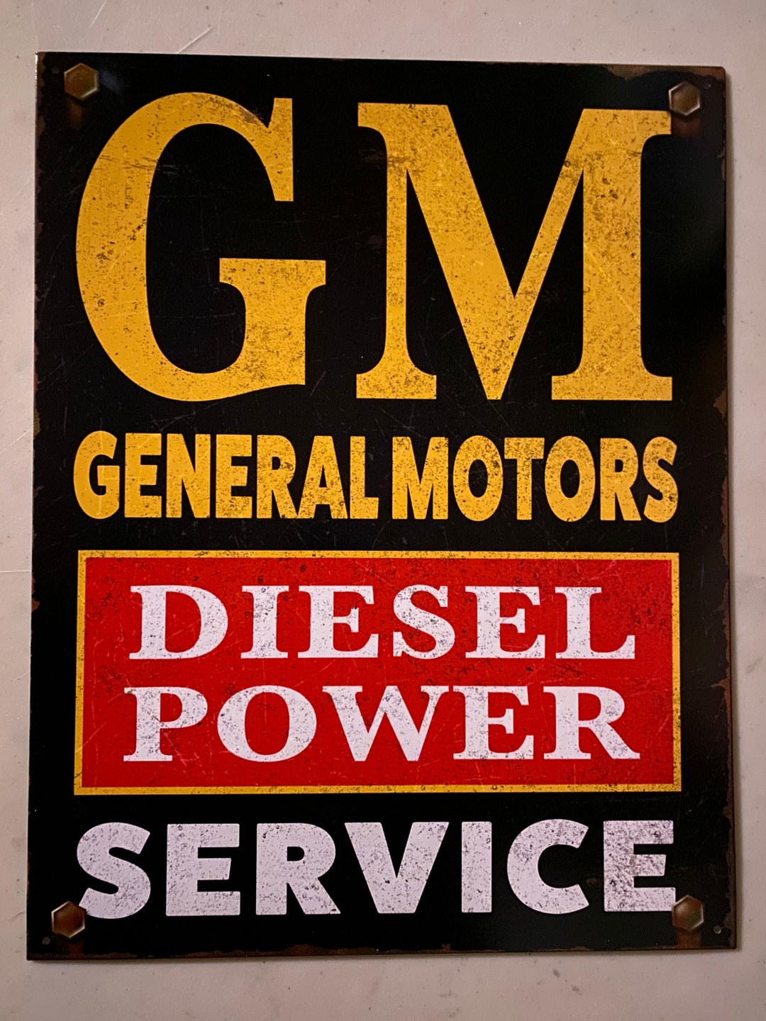 GM Diesel General Motors - Vintage Tin Sign - Man Cave Garage Art - Etsy