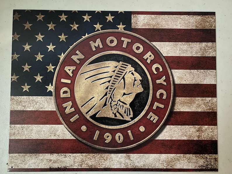 Indian Motorcycle 1901 Garage Vintage Tin Sign Man Cave - Etsy