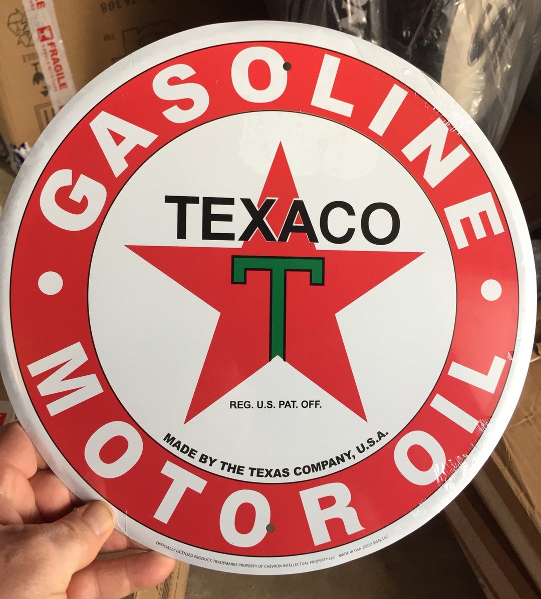 Texaco Motor Oil 12” Vintage Tin Sign - Man Cave Garage Art - Etsy