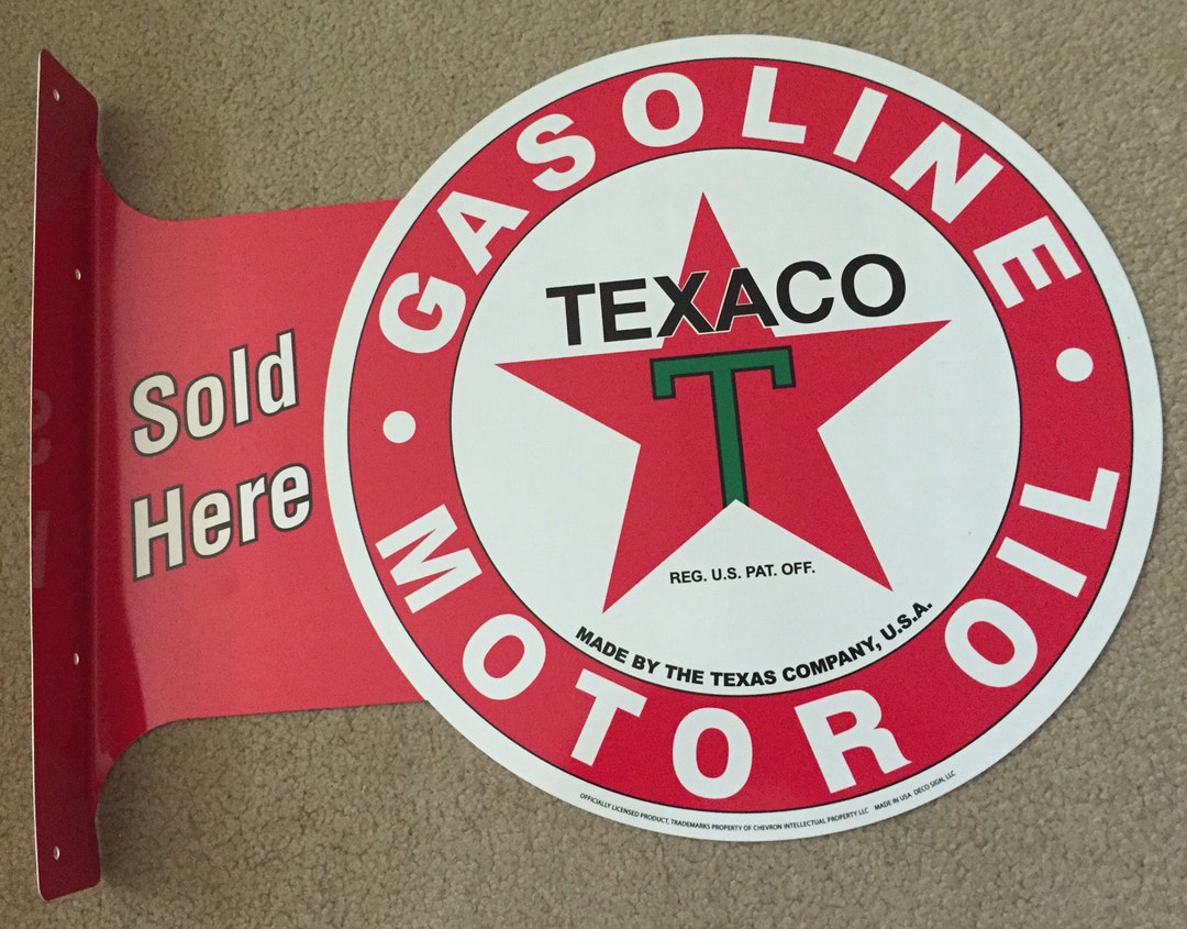 Flange-type Genuine Texaco Sign - Garage Vintage Tin Sign - Man Cave ...