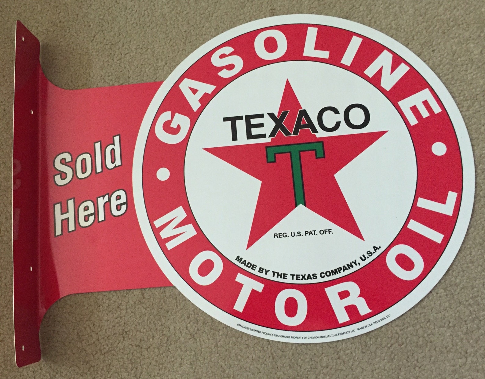 Flange-type Genuine Texaco Sign - Garage Vintage Tin Sign - Man Cave ...
