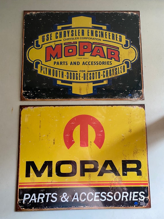 Pair of MOPAR Metal Signs Garage Vintage Tin Sign Man Cave | Etsy