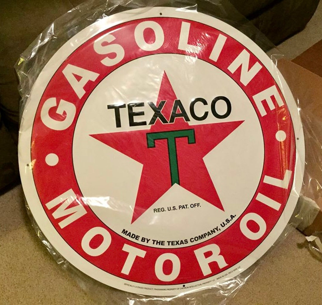 Huge 24” Embossed Texaco Metal Sign - Vintage Garage Man Cave - Etsy