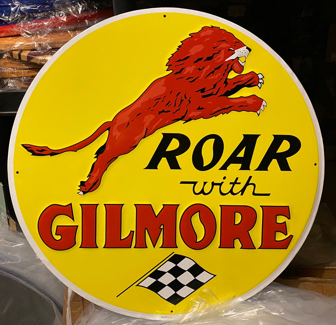 Huge 24 Roar With Gilmore Tin Sign Man Cave Garage Art - Etsy