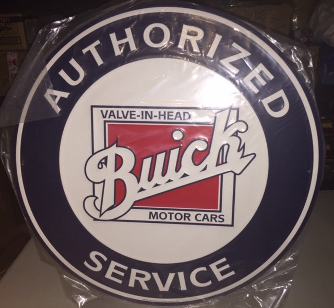 Huge 24” Authorized Buick Service Sign - Garage Vintage Tin Sign - Man ...